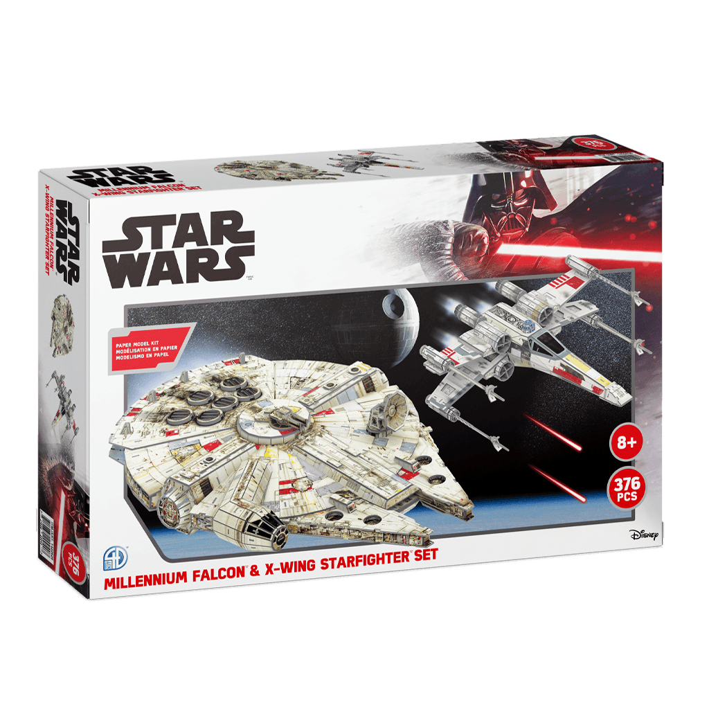 Star Wars Millennium Falcon and X-Wing Star Fighter Set | 4D Puzzle ...